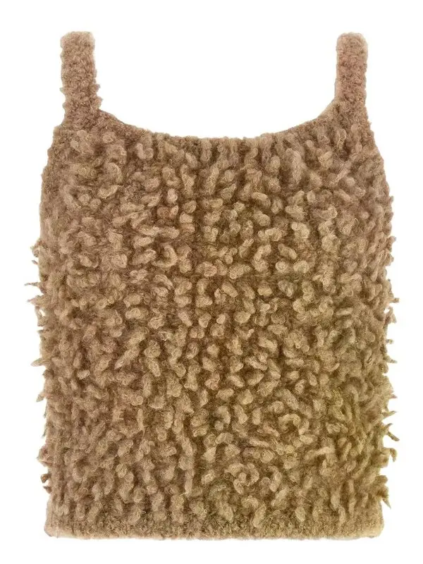 Peserico Bouclé Cropped Top - Neutrals
