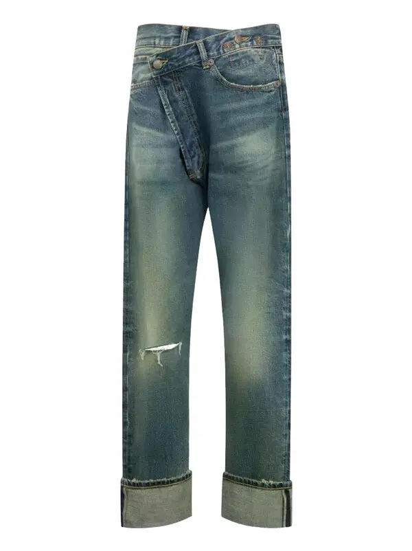 R13 Crossover Straight-leg Jeans - Blue