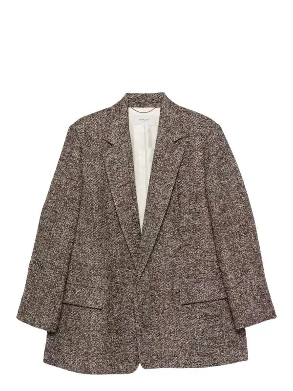 Agnona Tweed Notched-lapel Blazer - Brown