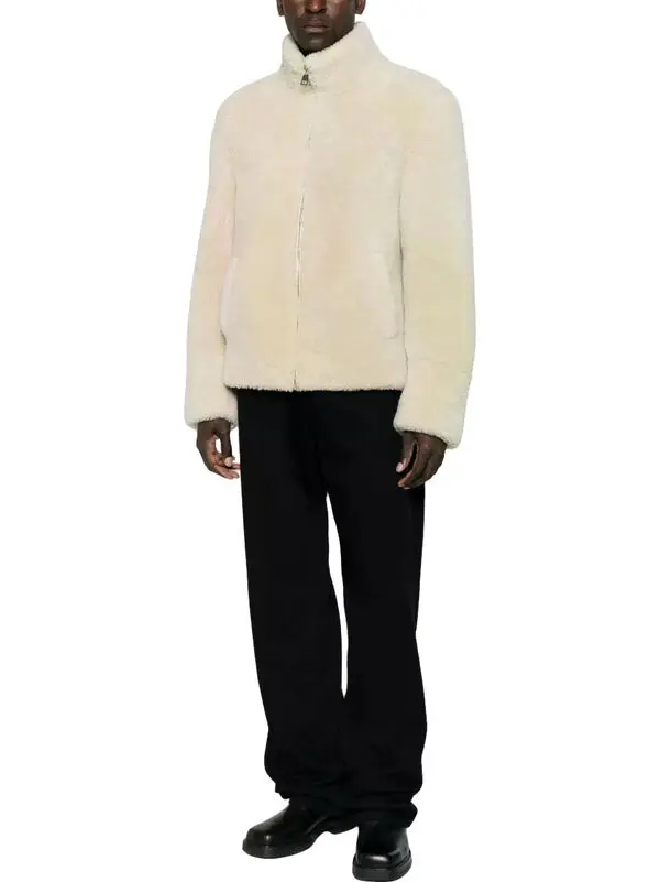 ERALDO High-neck Shearling Jacket - Neutrals
