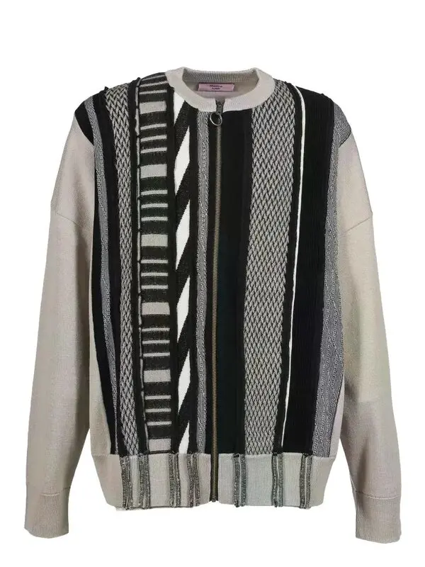 Martine Rose Multi-stripe Zip-up Cardigan - Neutrals