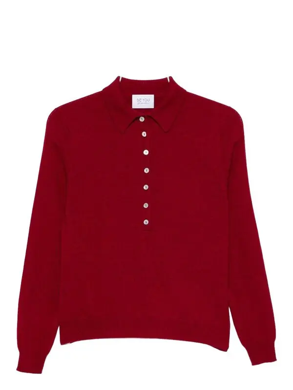 BEYOU Cashmere Polo Shirt - Red