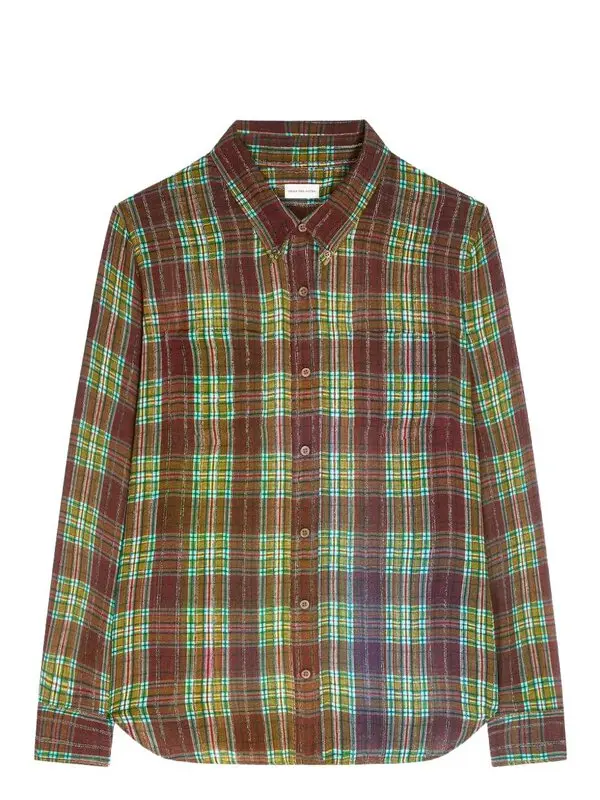 Dries Van Noten Loose Lurex Shirt - Red