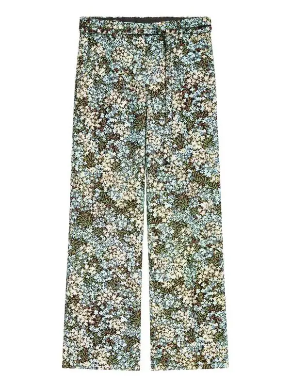 Dries Van Noten Flared Floral Trousers - Black