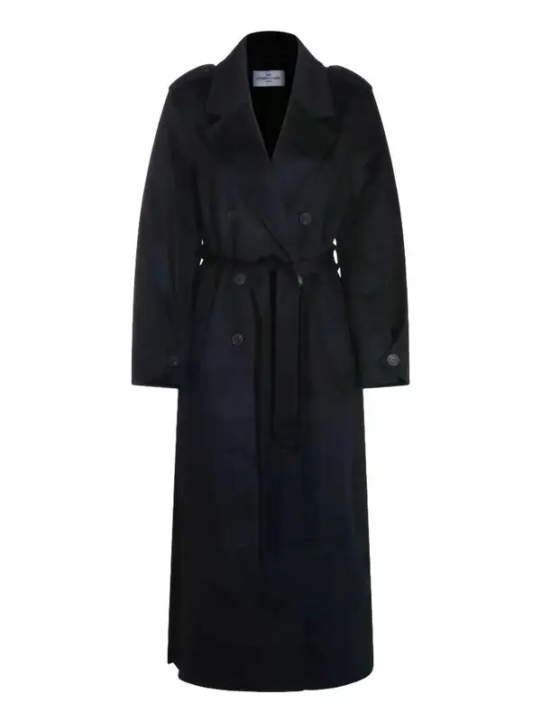 THE DYNAMIS STUDIO Double-breasted Belted Coat - Blue