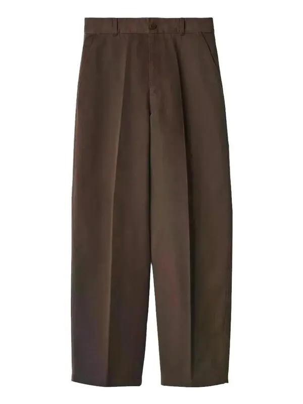 LEMAIRE Polycotton Twill Barrel Pants - Brown