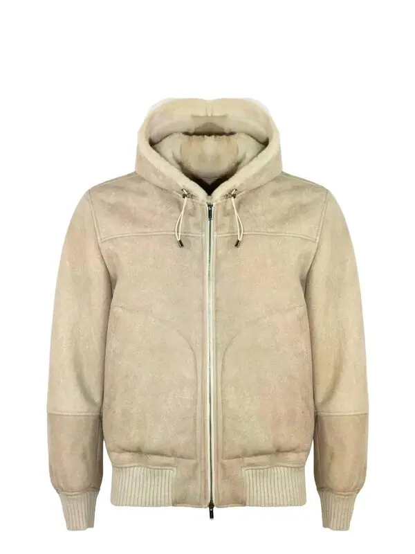 VOLFAGLI FIRENZE Suede Hooded Jacket - Neutrals
