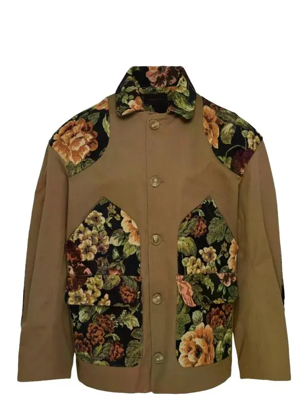 Simone Rocha Patchwork Floral-print Jacket - Brown