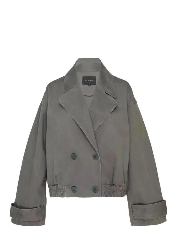 LEE MATHEWS Double-breasted Elasticated Jacket - Grey