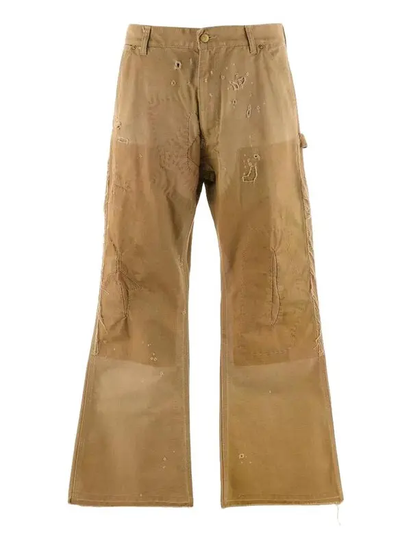 SAINT MXXXXXX Distressed Double-knee Trousers - Neutrals