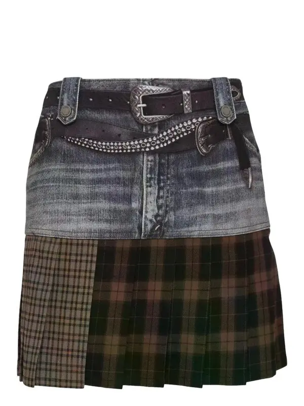 Andersson Bell Printed Pleated Mini Skirt - Blue
