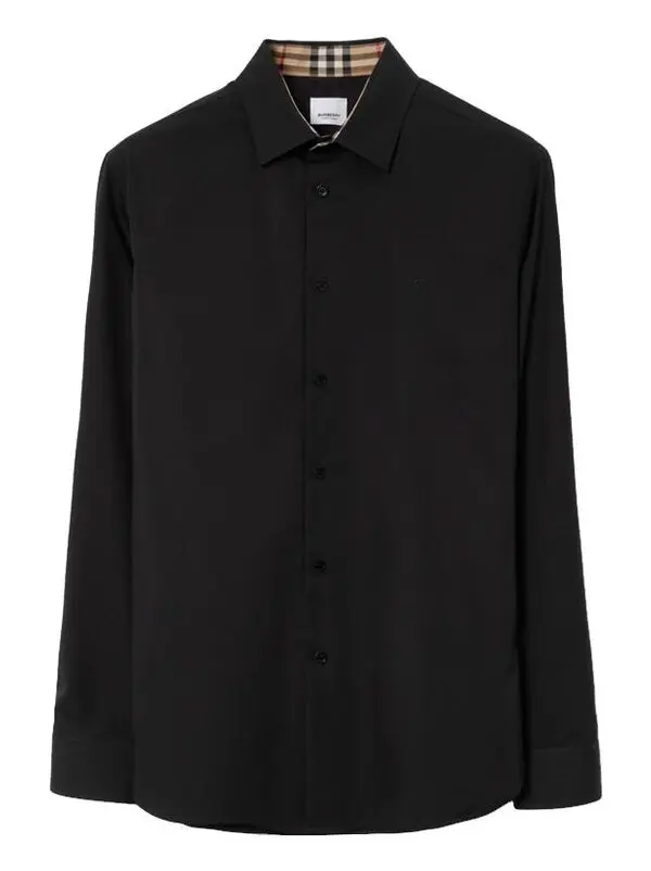 Burberry Classic Fit Stretch Cotton Shirt - Black
