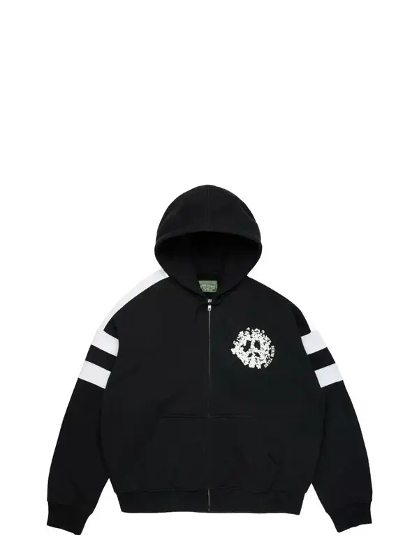 DENIM TEARS Paneled Zip-up Hoodie - Black
