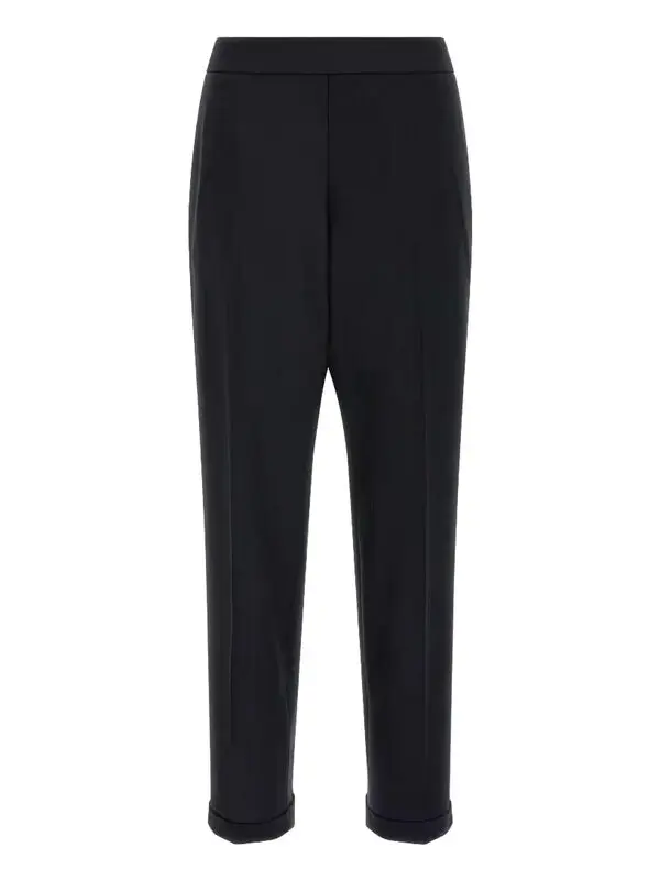 Alberto Biani Elasticated Turn-up Trousers - Black