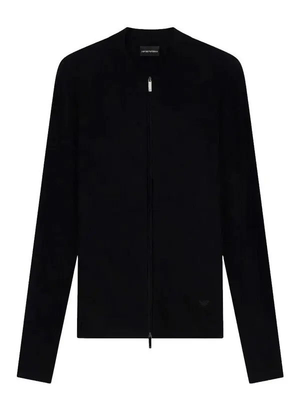 Emporio Armani Virgin Wool Regular Fit Cardigan - Grey