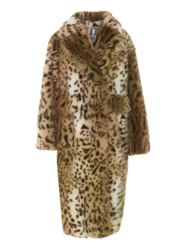 SWORD 6644 Leopard-print Faux-fur Coat - Brown