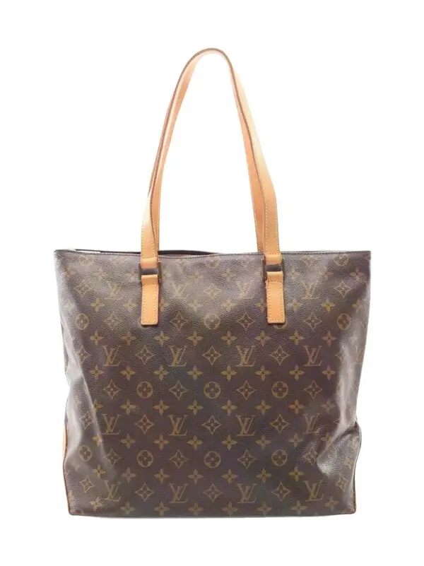 LOUIS VUITTON 2002 Monogram Cabas Mezzo Tote Bag - Brown