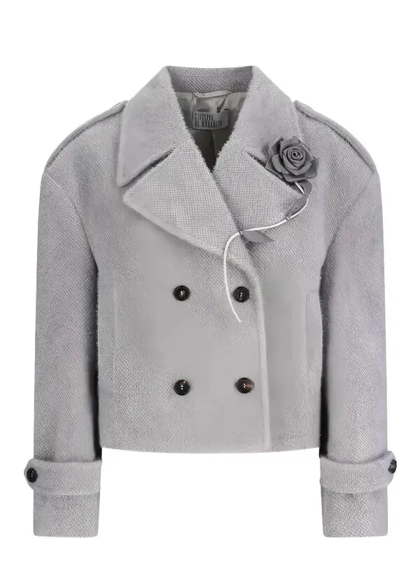 Giuseppe Di Morabito Double-breasted Floral-detail Jacket - Grey