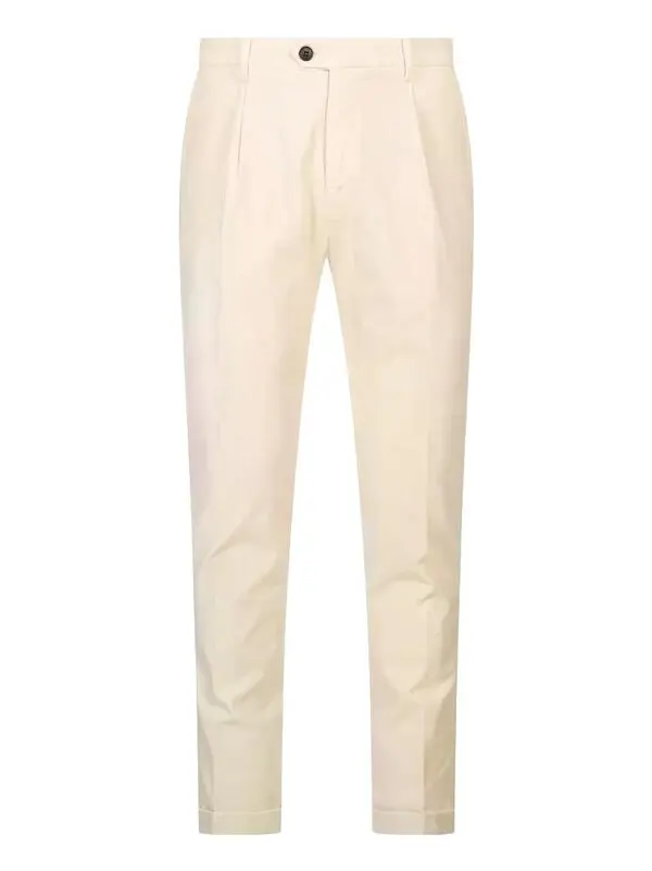 MASON'S Osaka 1 Pince Pleated Trousers - White