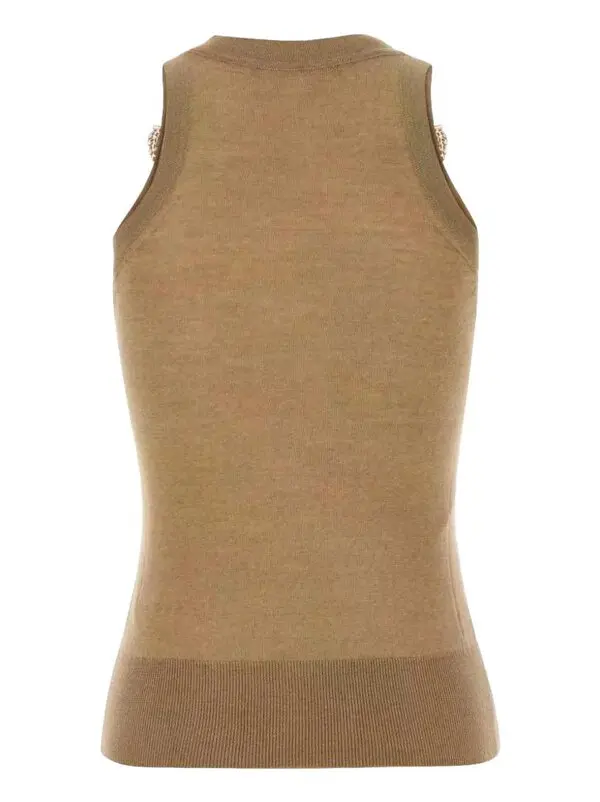 Ermanno Scervino Lace-embellished Bead-detailed Vest - Neutrals
