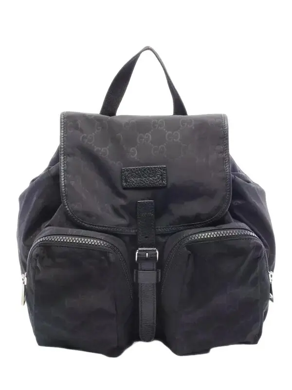 Gucci Gg Monogram Backpack - Black