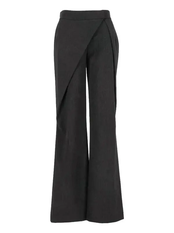 Federica Tosi Wrap-front Wide-leg Trousers - Grey