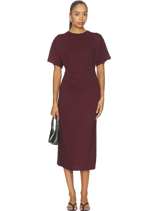 Vince Short Sleeve Side Rouche Dress In . Also - Brown
