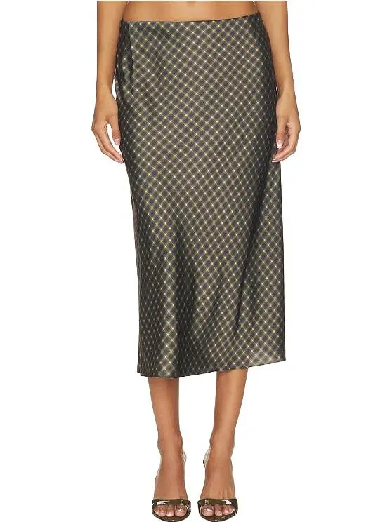 Vince Plaid Ombre Slip Skirt With Lingerie Elastic In . Also - Multi
