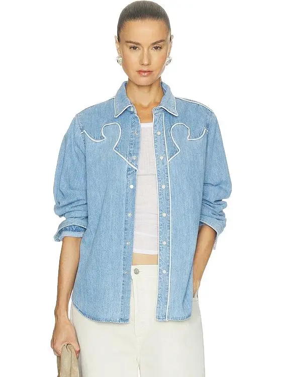 MOTHER The Country Exes Denim Shirt - Blue