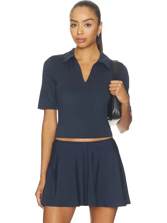 Beyond Yoga Sport Active V-neck Polo Top In . Also - Navy