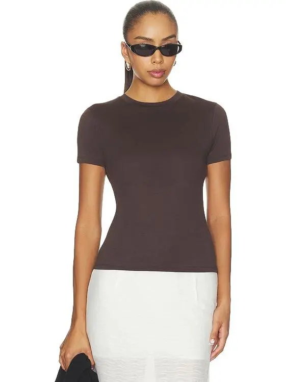 Theory Tiny Apex Tee In . Also - Brown