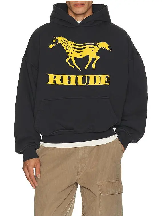 Rhude Dinero Hoodie In . Also - Black