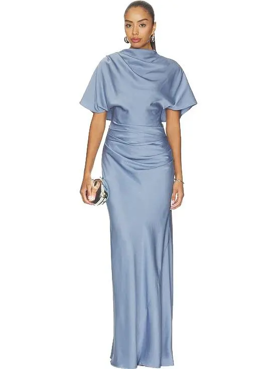 Simkhai Short Sleeve Gown - Blue