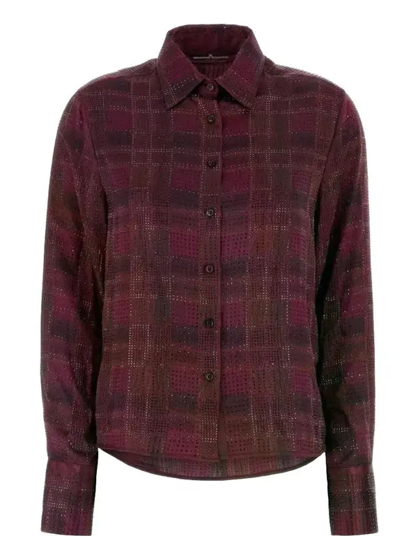 Ermanno Scervino Crystal-embellished Checked Shirt - Red