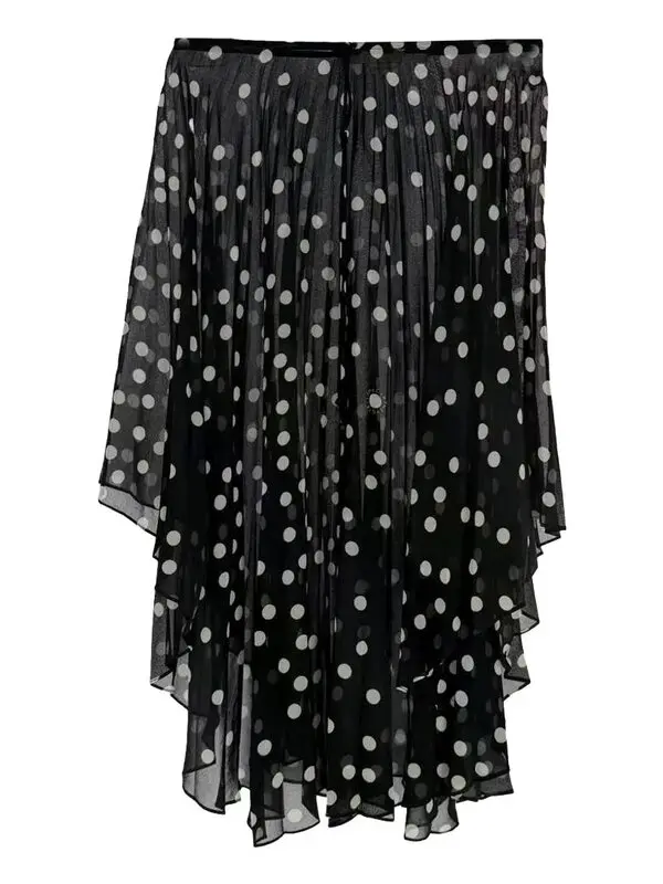 Stella McCartney Polka-dot Plissé Skirt - Black