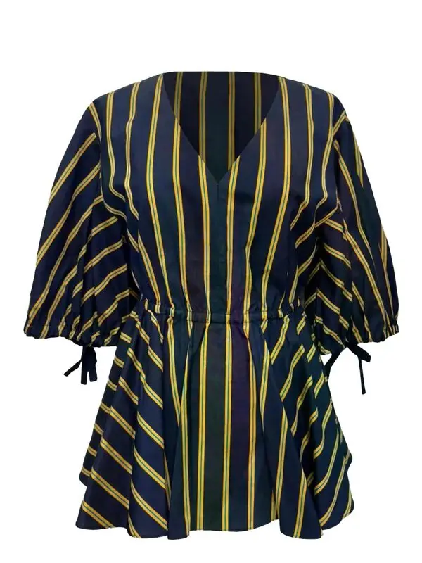 JASON WU Striped Peplum Top - Blue