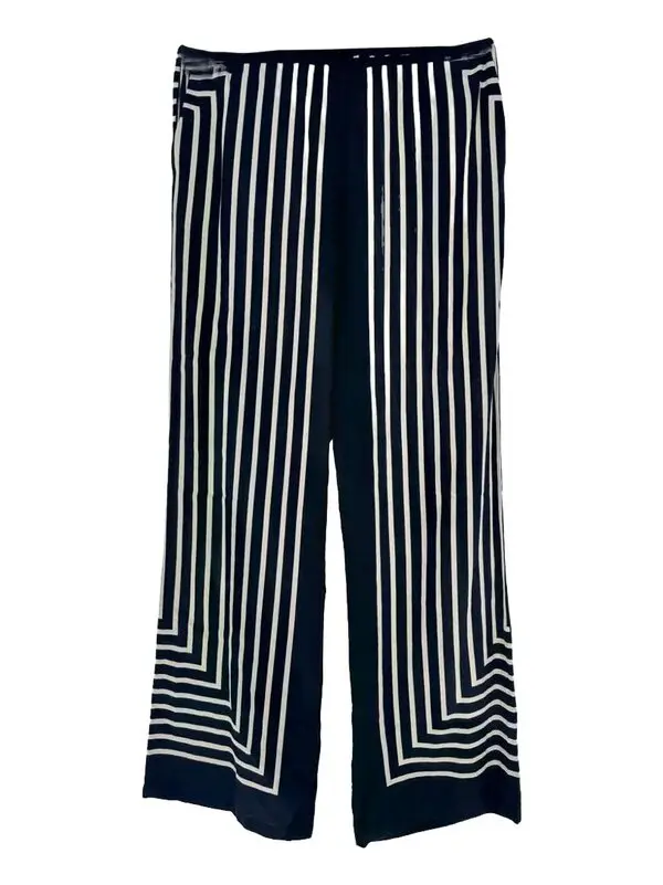 TOTEME Monogram Silk Jacquard Trousers - Blue