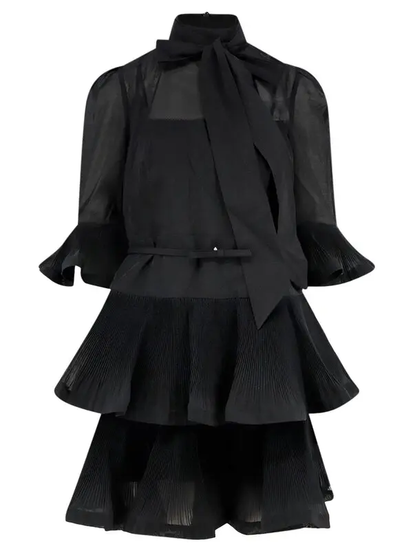 Zimmermann Pleated Mini Dress - Black