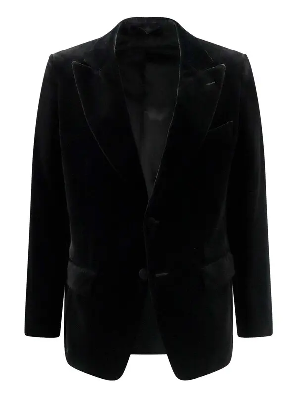 LARDINI Velvet Blazer - Black