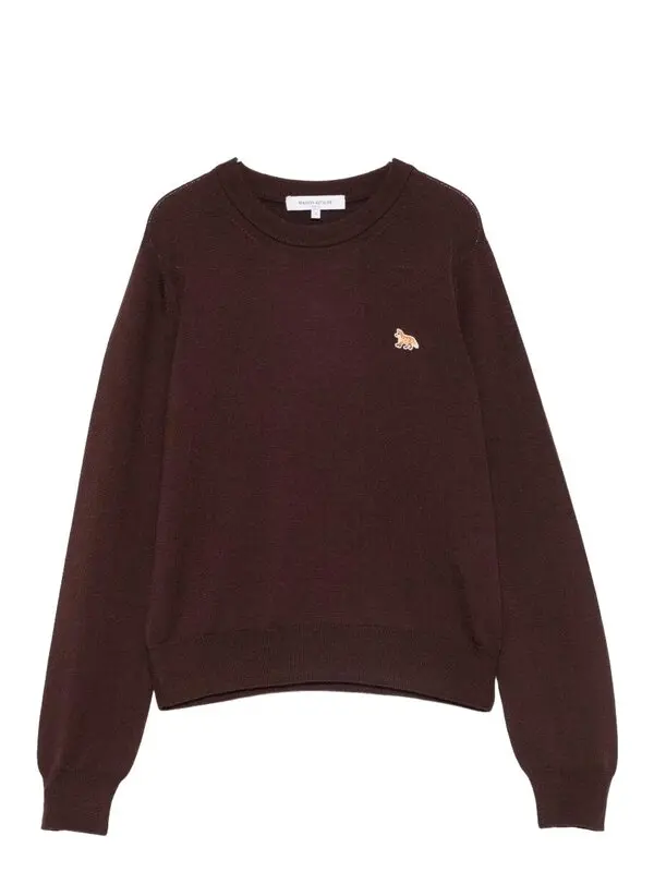 Maison Kitsuné Baby Fox Wool Crewneck Jumper - Brown