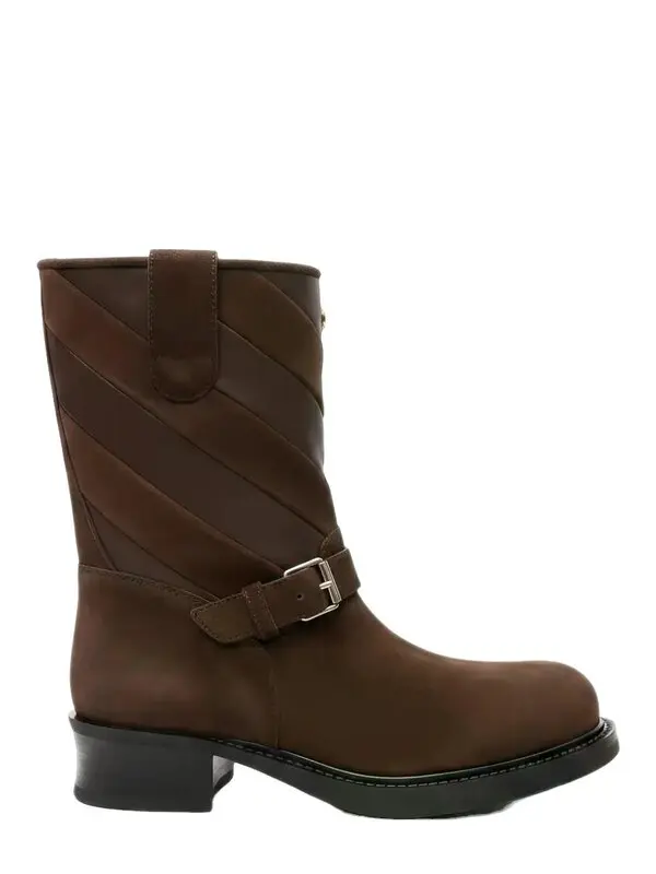 Valentino Garavani Buckle-fastening Biker Boots - Brown