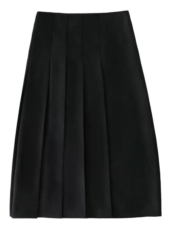Studio Nicholson Asymmetric Pleated Skirt - Black