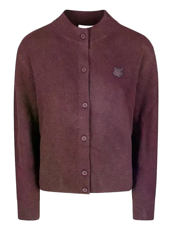 Maison Kitsuné Fox Head Boxy-cut Cardigan - Brown