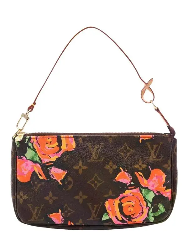 LOUIS VUITTON Pochette Accessoires Rose Monogram Canvas Tote Bag - Brown
