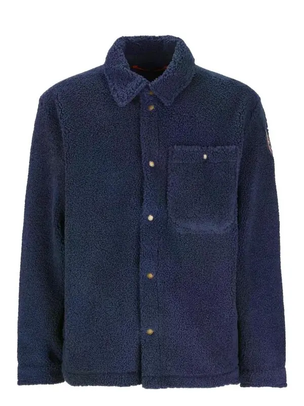 NAPAPIJRI Logo-embroidered Fleece Shirt Jacket - Blue