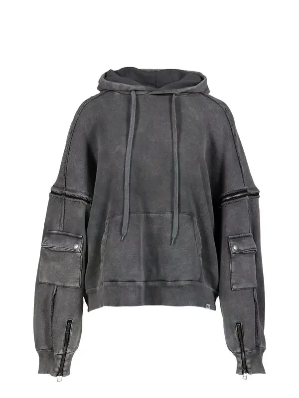 VIVAMUS Zip-detail Panelled Hoodie - Grey