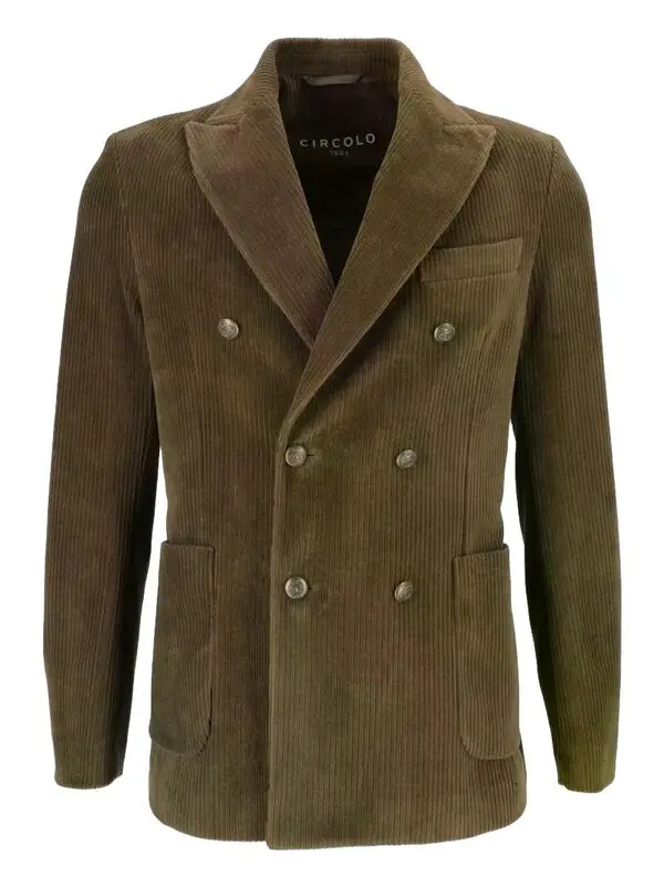 CIRCOLO 1901 Double-breasted Textured Blazer - Green