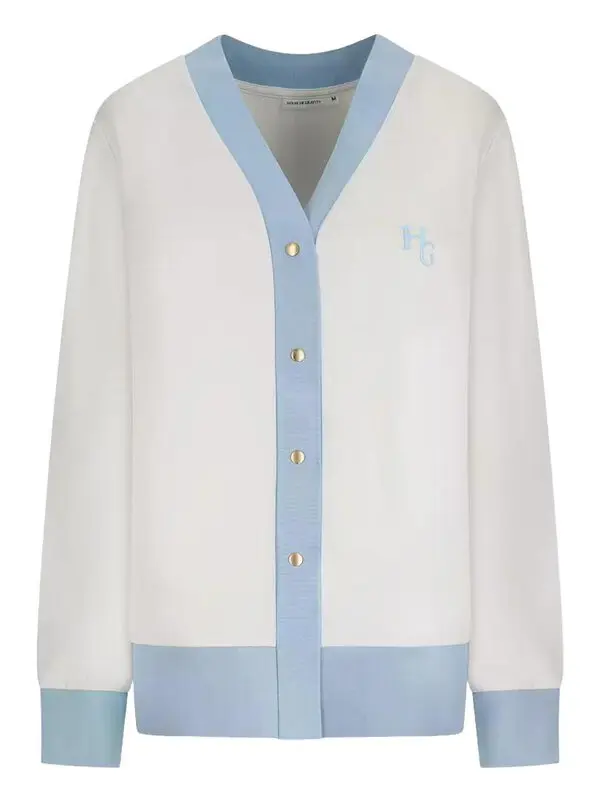 HOUSE OF GRAVITY Club Contrast-trim Cardigan - Neutrals