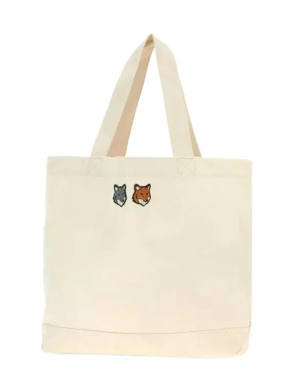 Maison Kitsuné Double Fox Head Tote Bag - Neutrals