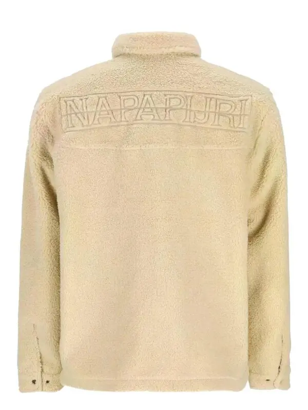 NAPAPIJRI Logo-embroidered Fleece Shirt Jacket - Neutrals